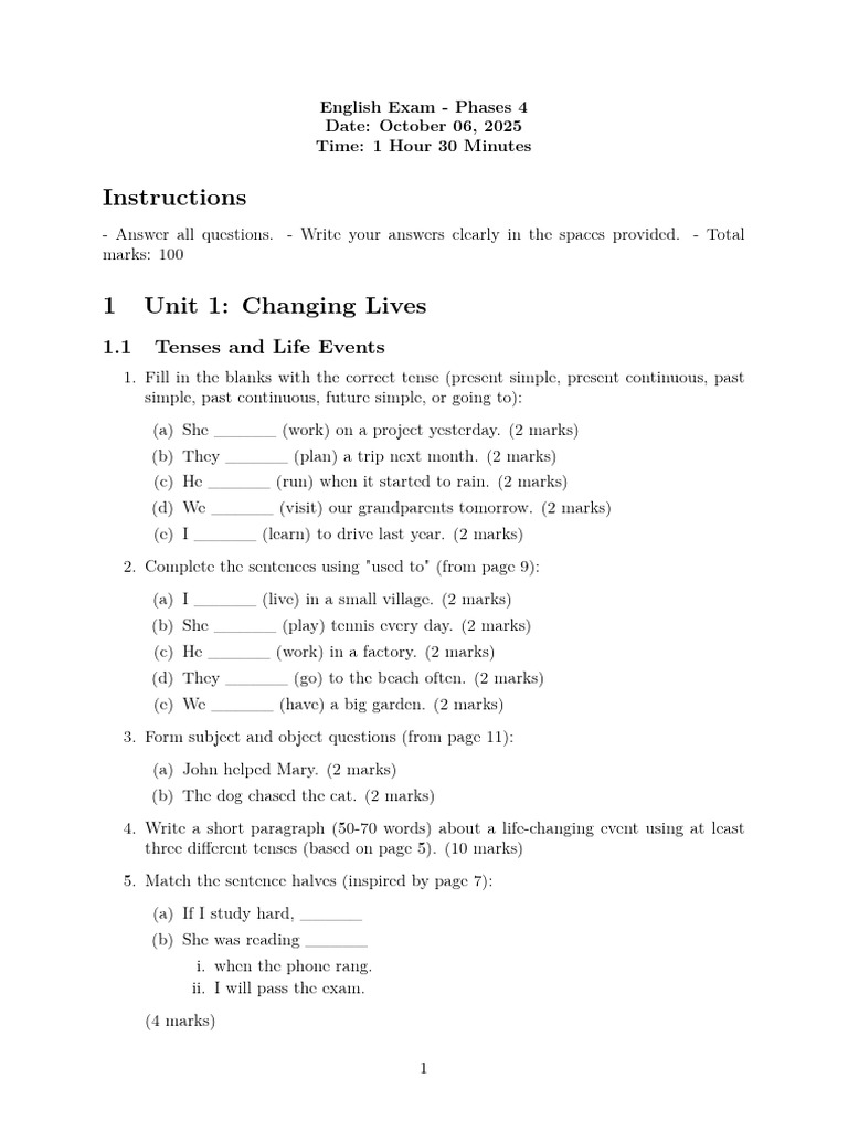 English exam - Book Phases 4 | PDF | Waste | Linguistics