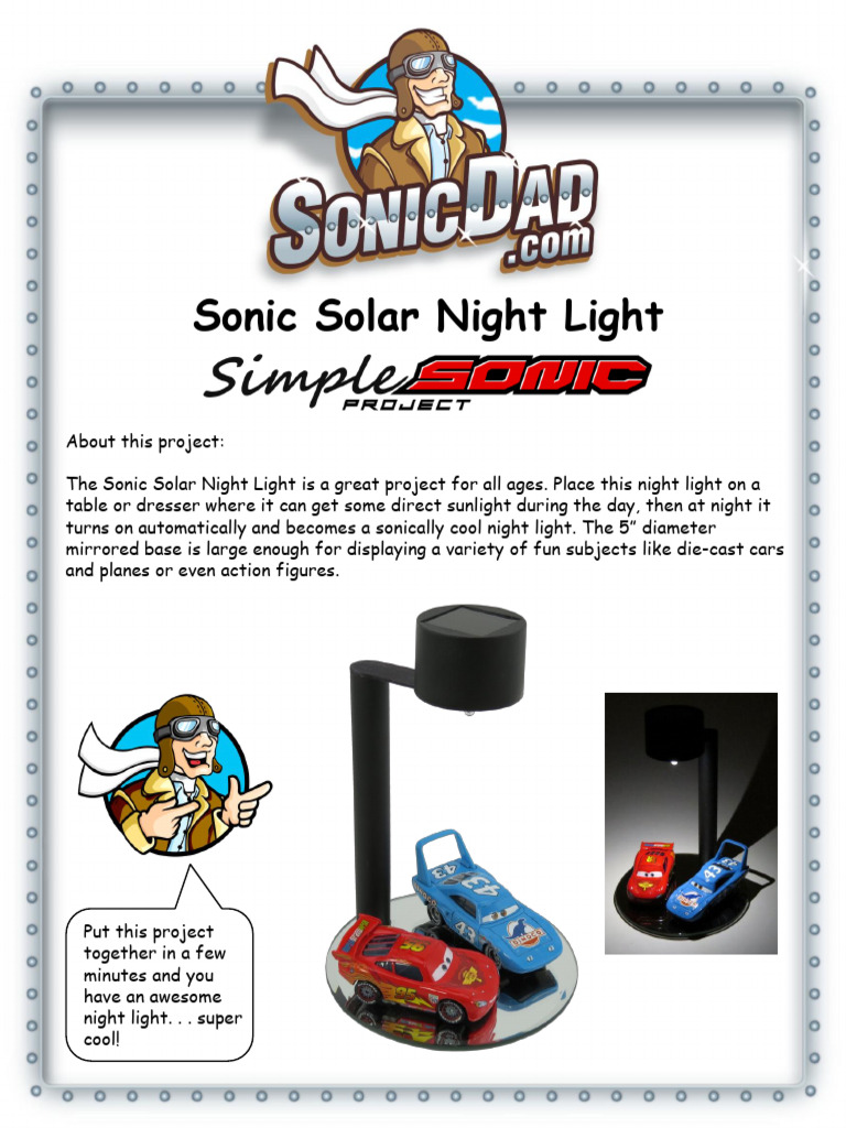 Project 0054 Sonic Solar Night Light | PDF