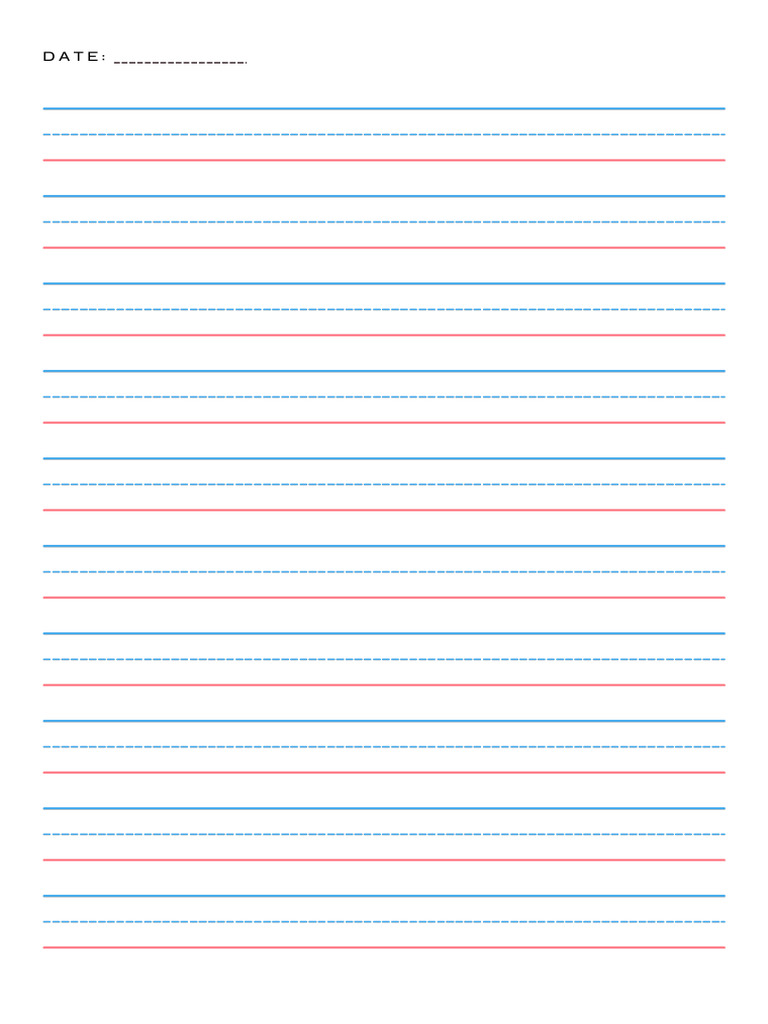 4. Writing Template-blue and Red Lines(10 Copies) | PDF