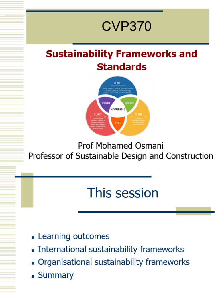 CVP370 - Week 5 - Lecture 2-SD Frameworks and Standards | PDF ...
