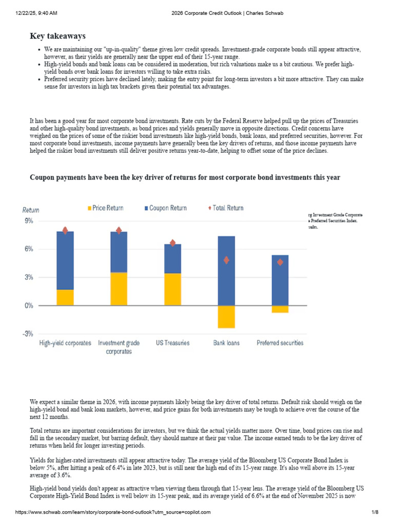 2026 Corporate Bond Investment Insights | PDF | Bonds (Finance) | High ...