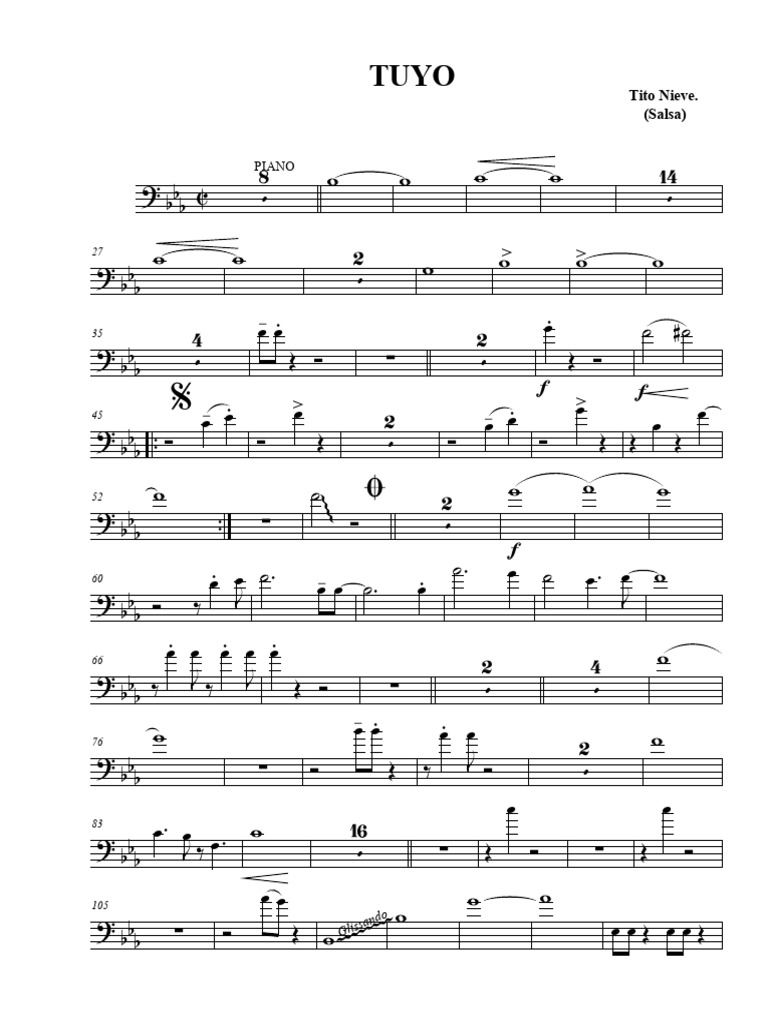 Tuyo (Escore) A4 - Trombone | PDF