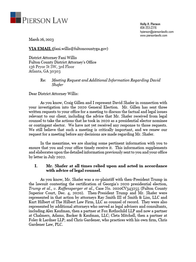 March 2023 letter to Fulton County DA Fani Willis | PDF