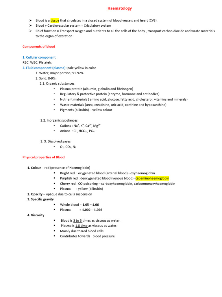 Haemato and Immuno for New Curriculum | PDF | Immune System | Blood Type