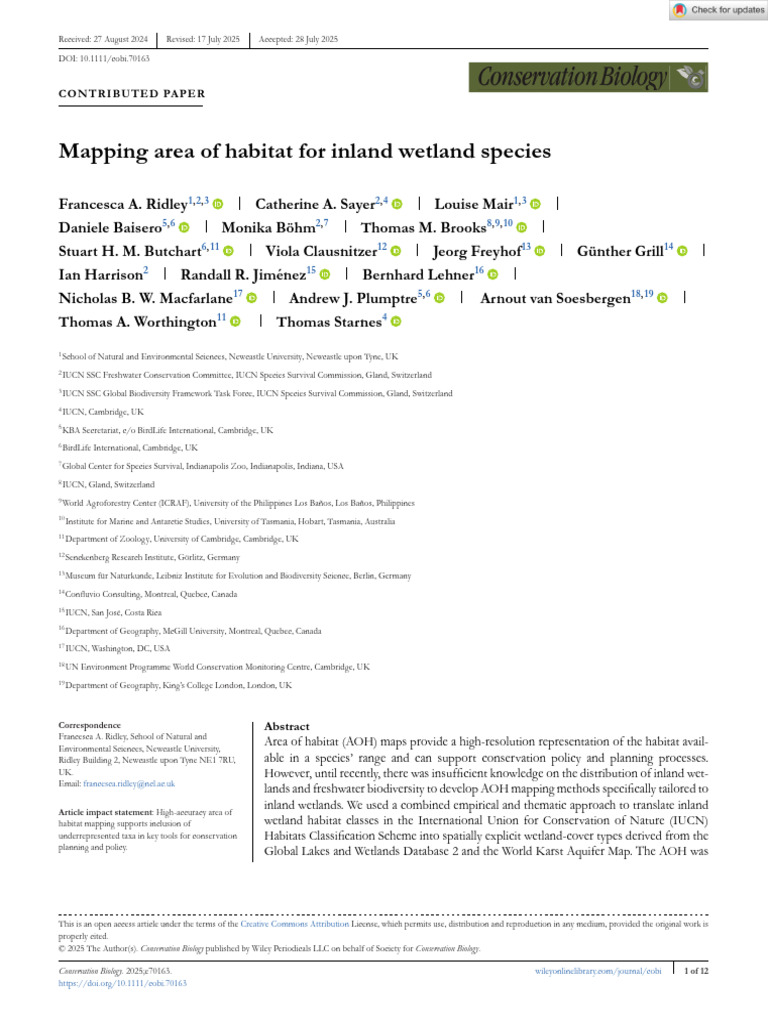 Habitat Mapping for Inland Wetland Species | PDF | Wetland | Logistic ...
