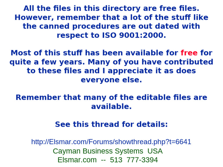 Free ISO 9001 Resources and Files | PDF