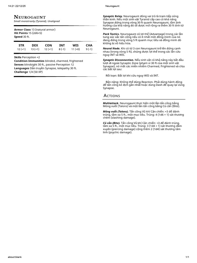 Neurogaunt | PDF