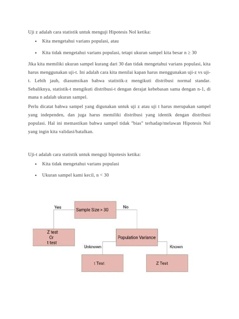 Uji Z vs Uji T: Panduan Statistik Dasar | PDF