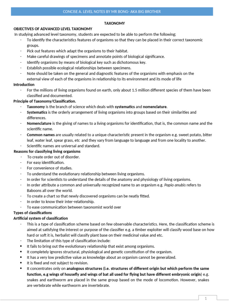 Taxonomy Notes Word Pk 2025 | PDF | Hiv | Virus