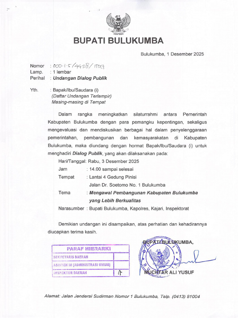 Undangan Dialog Publikk | PDF