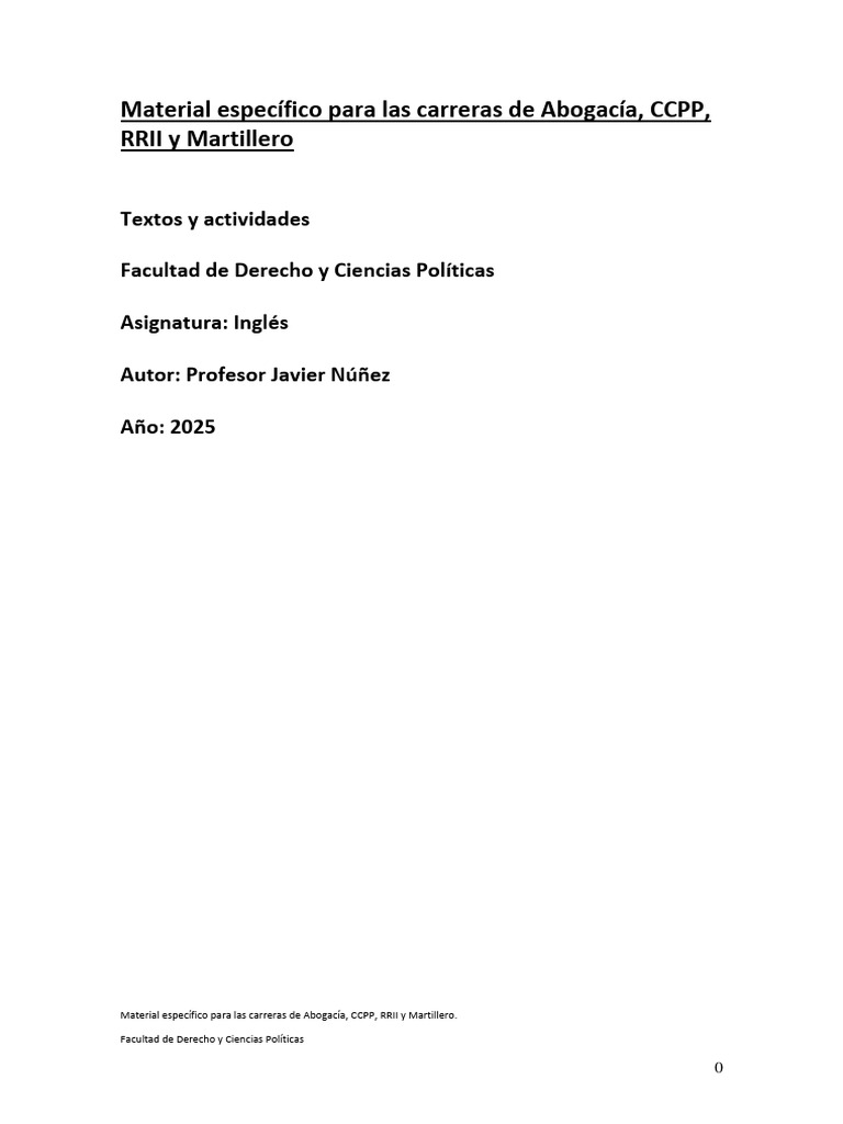 Material Específico de Abogacía, CCPP, RRII y Martillero 2025 | PDF ...