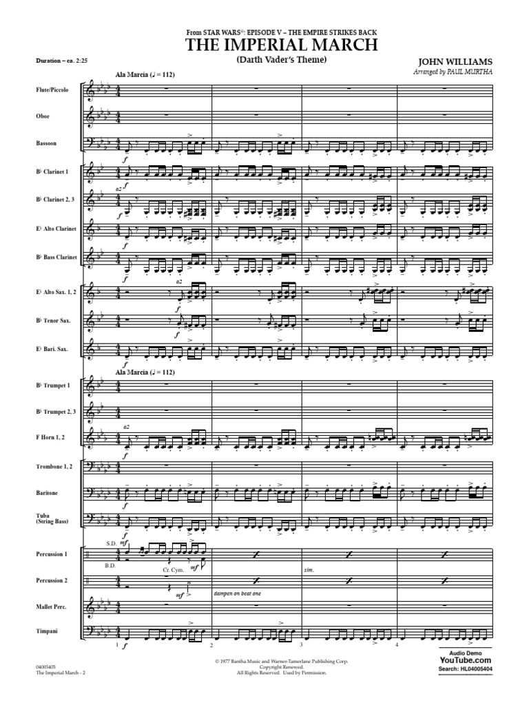 The Imperial March Darth Vaderx27s Theme PDF Free 2 16 | PDF