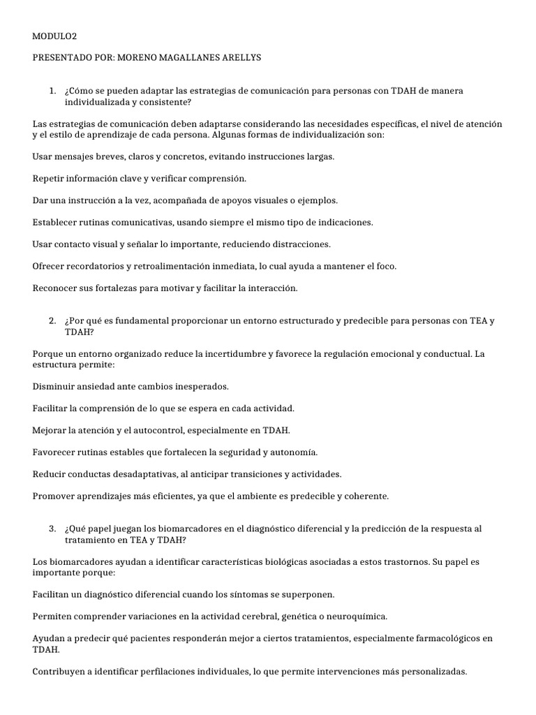 Modulo 2 | PDF | Desorden hiperactivo y deficit de atencion | Autismo