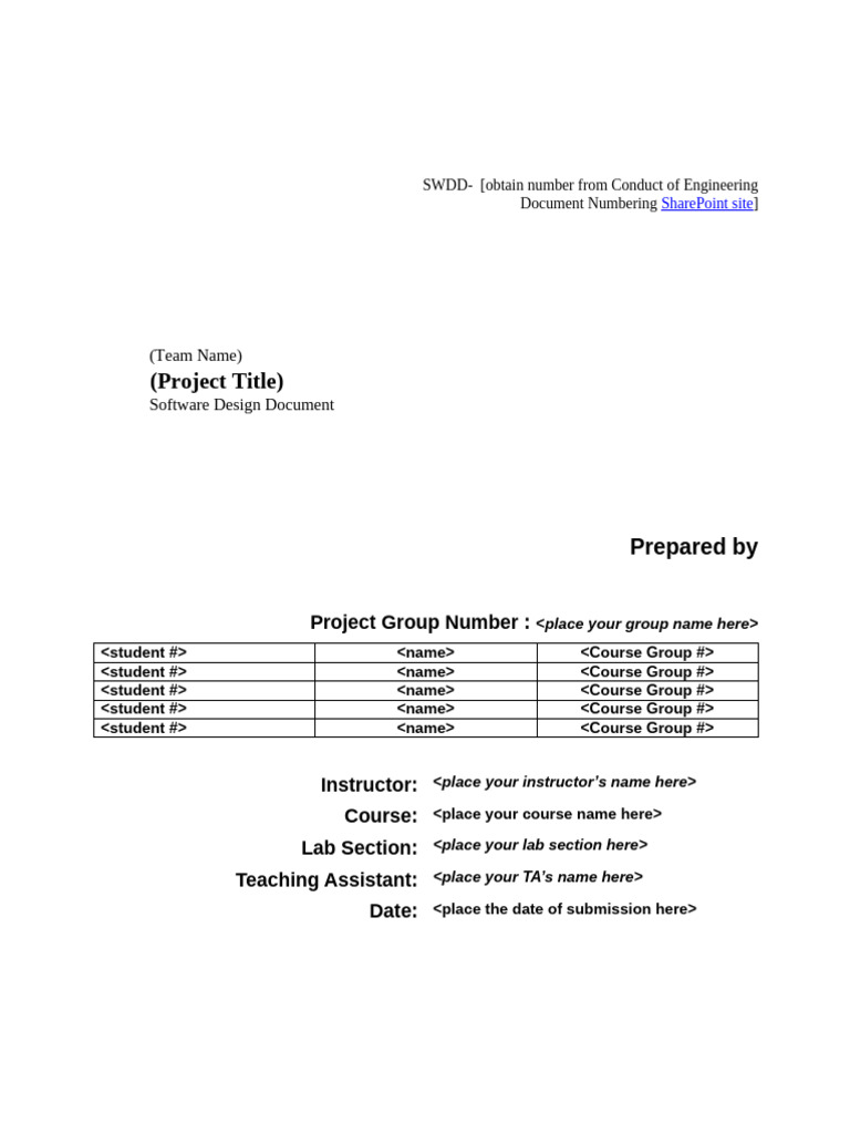 Software Design Document Overview | PDF | System | Computing