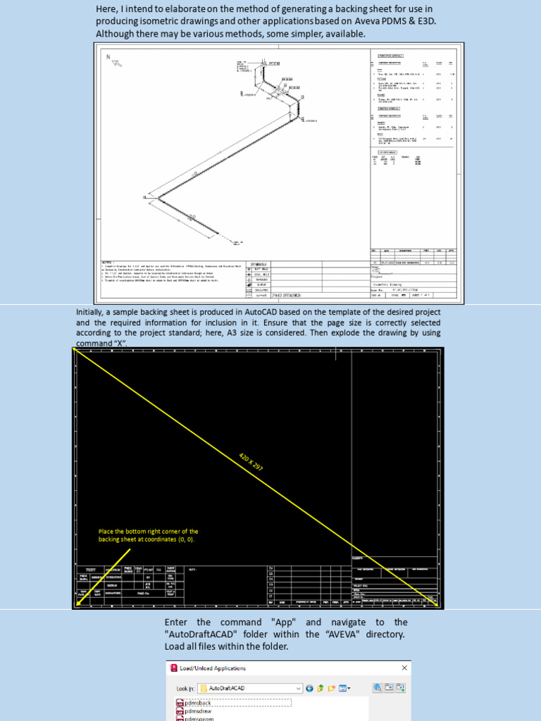 Create Backing Sheets in AutoCAD for PDMS | PDF