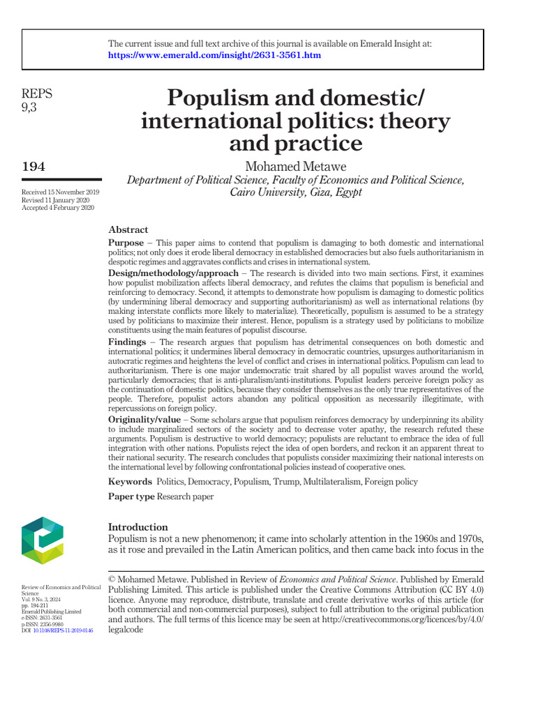 Impact of Populism on Politics | PDF | Populism | Democracy