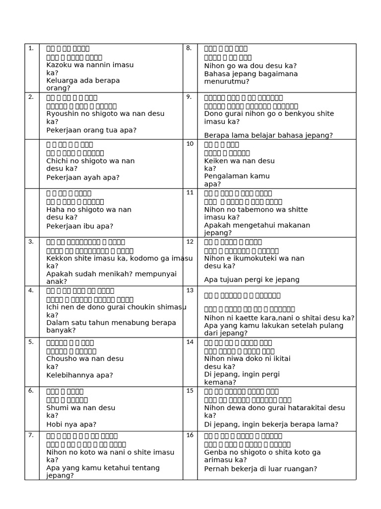 Latihan Mensetsu | PDF