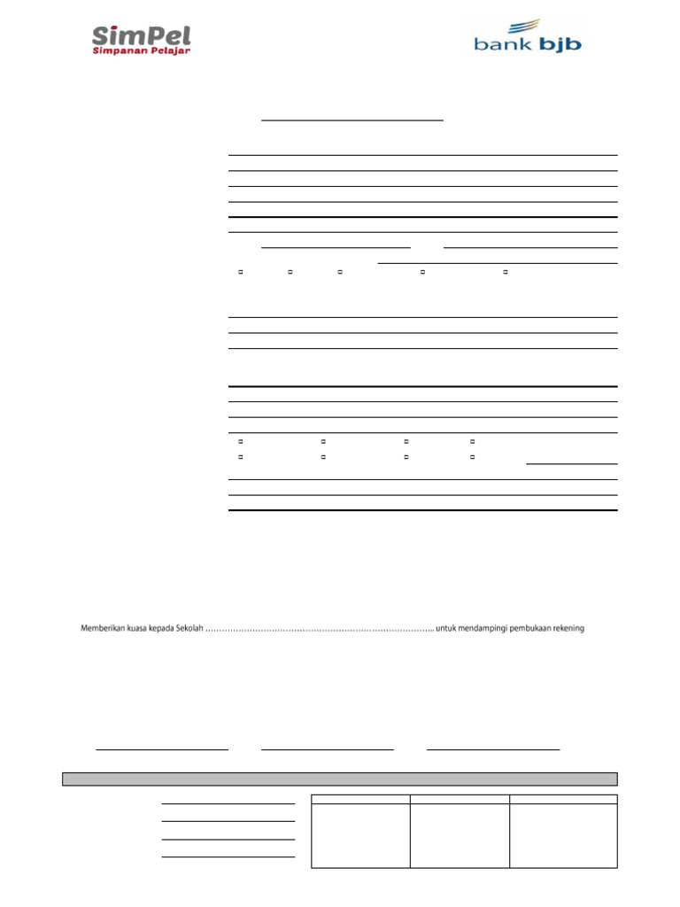 Formulir Pembukaan Rekening Anak | PDF