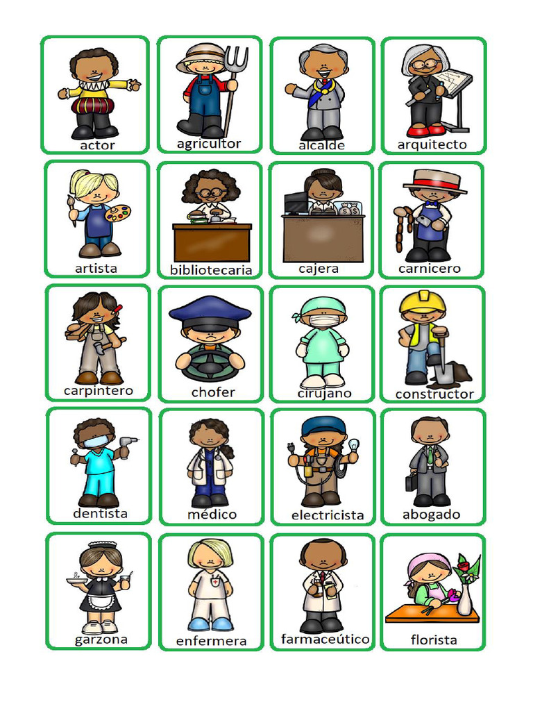 Bingo Oficios y Profesiones | PDF