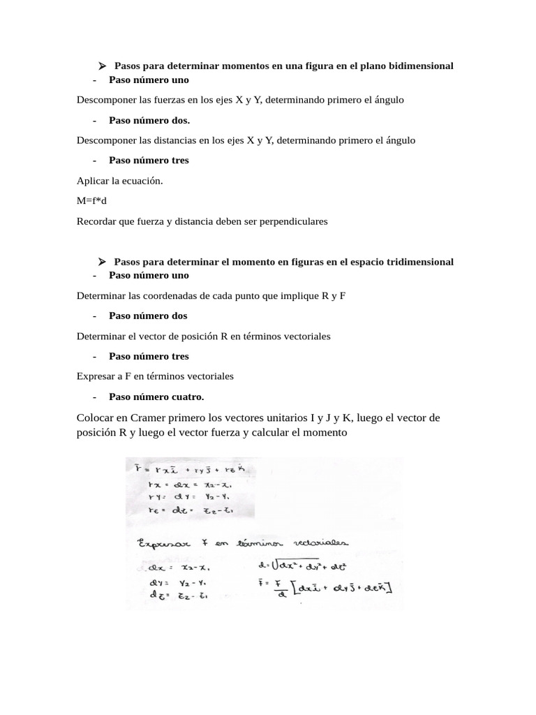 Cálculo de Momentos en 2D y 3D | PDF