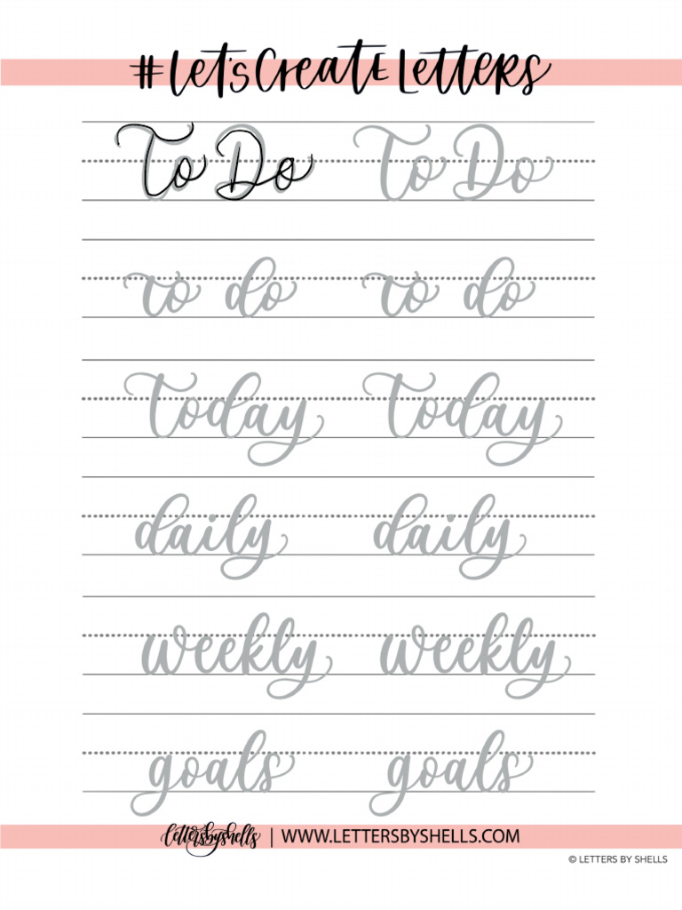 Lettering Practice Sheets | PDF