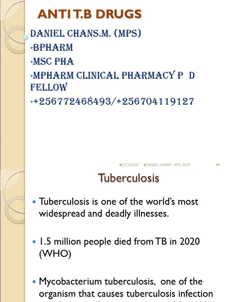 Anti-Tuberculosis Drug Overview | PDF | Tuberculosis | Mycobacterium