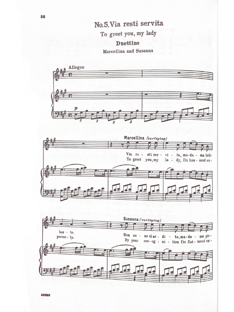 "Duettino: Marcellina and Susanna" | PDF