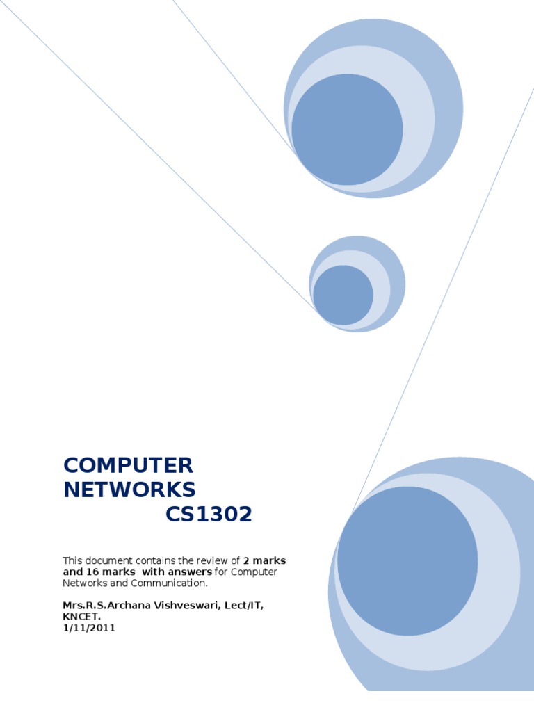 Two Marks and 16 Marks For 5 Units | PDF | Osi Model | Computer Network