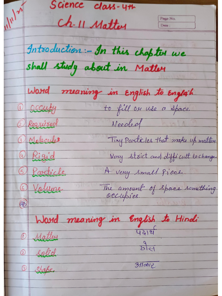 Class 4th Science Ch 11 Matter-1 | PDF