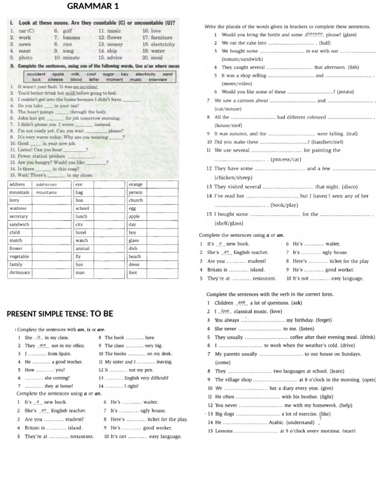 Grammar 1 | PDF