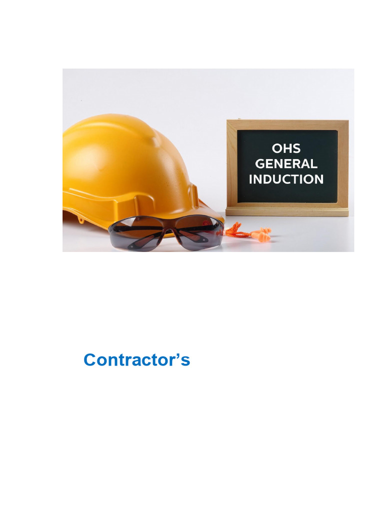 OHS General Induction Training Course | PDF | Occupational Safety And ...