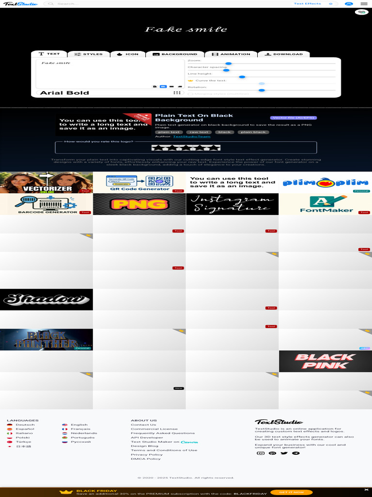 Plain Text On Black Background Text Effect Generator | PDF | Software ...