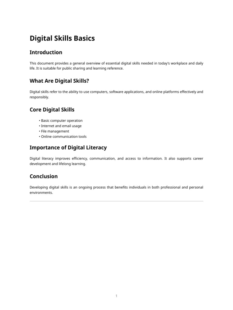 Essential Digital Skills Overview | PDF