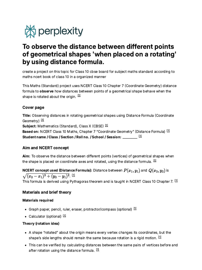 To Observe the Distance Between Different Points o | PDF | Geometry ...