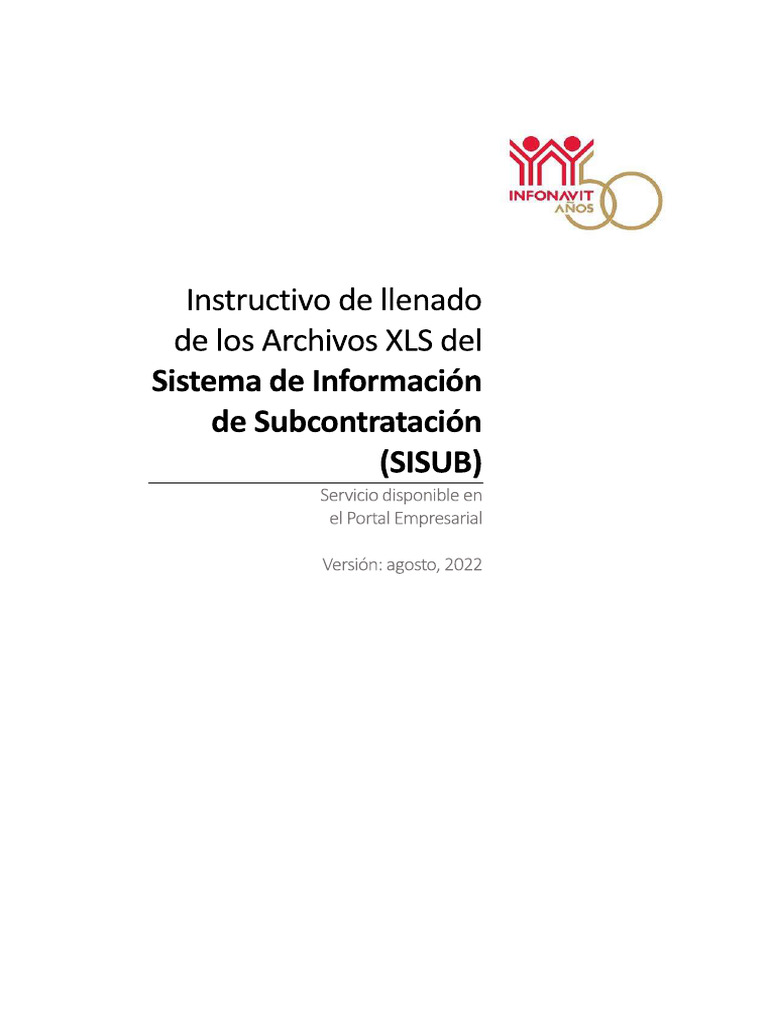Instructivo XLS Sisub | PDF
