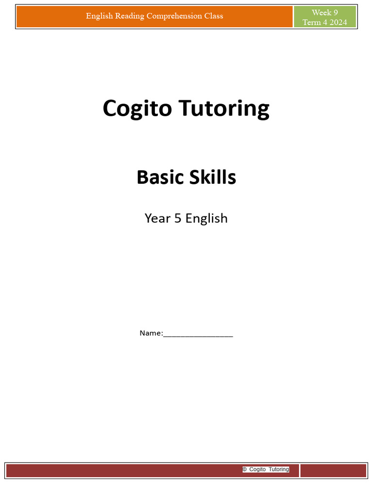 Unlock-3_Year 5 - Basic Skills - Week 9 | PDF