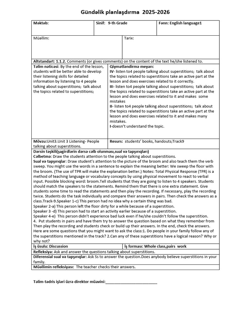 9th Grade English Lesson Plans 2025-2026 | PDF | English Language ...