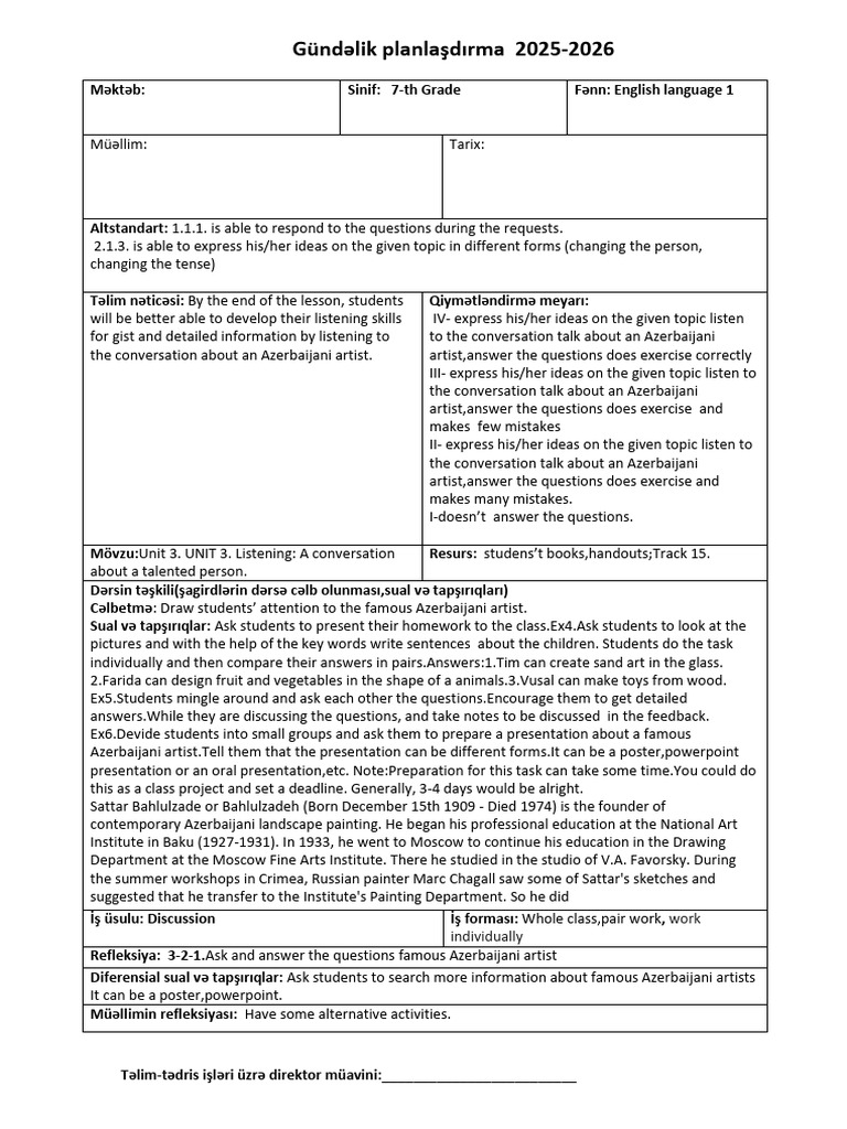 7th Grade English Lesson Plans 2025-2026 | PDF | Human Communication ...