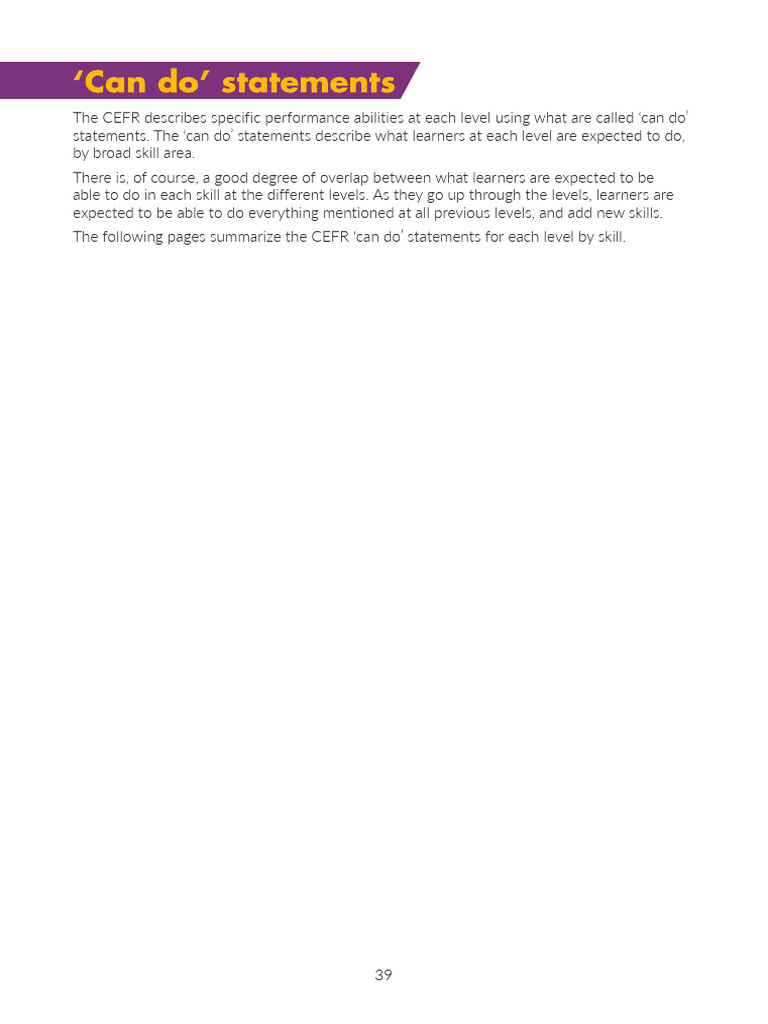 6 - CEFR and Can Do Statements - 11 15 | PDF | Word | Information