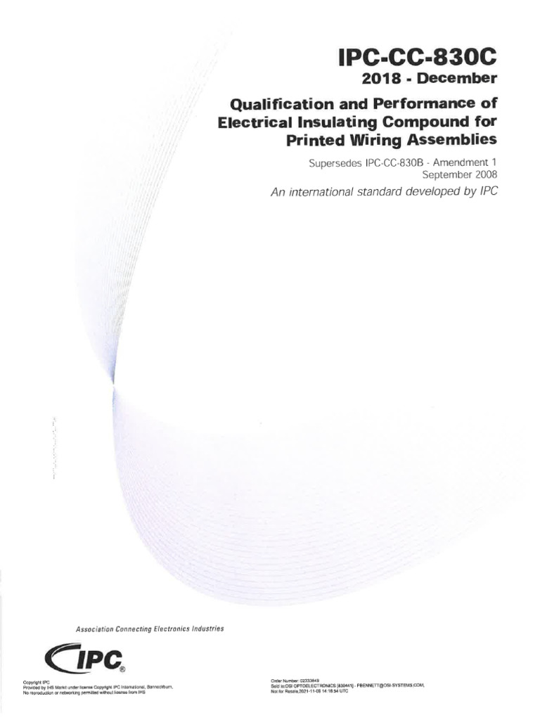 IPC-CC-830 RC Qualification and Performance of Electrical Insulating ...