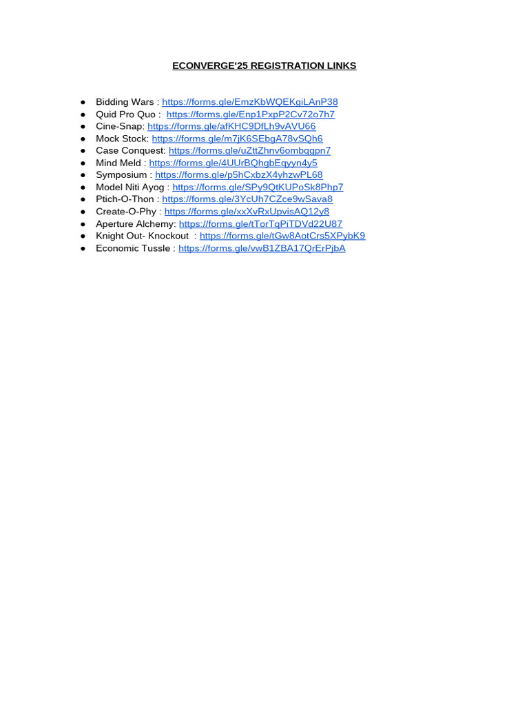 Econverge'25 Reg Link | PDF