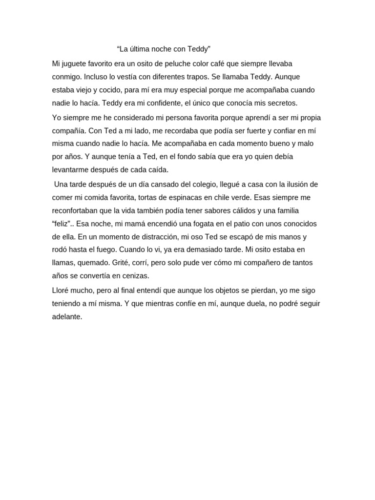Relato Simple. Teddy | PDF
