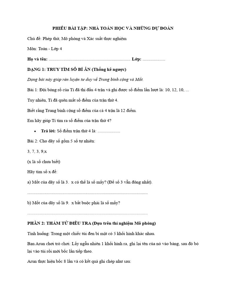 Toán 4 5 Biến Cố-trang-1 | PDF