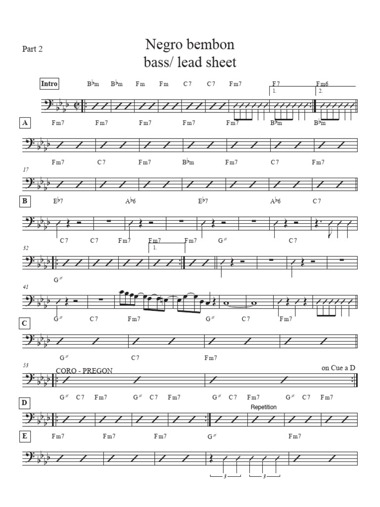 Negro bembon - LEad SHeet | PDF
