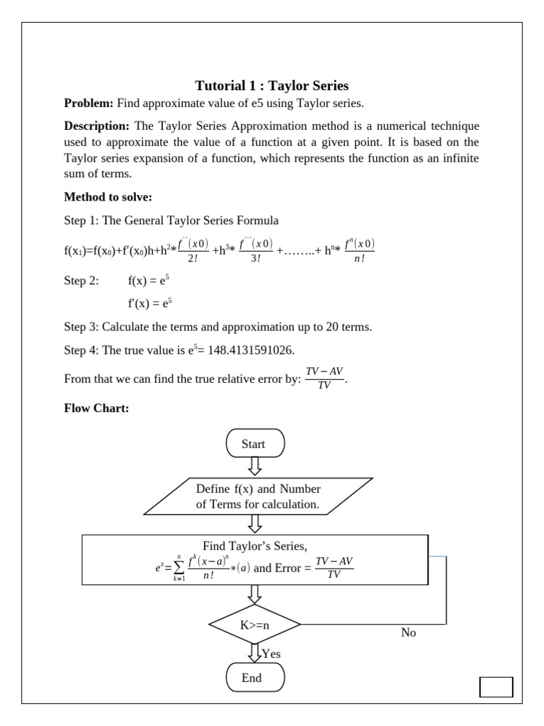 Taylor Series Approximation of e^5 | PDF | Regression Analysis ...