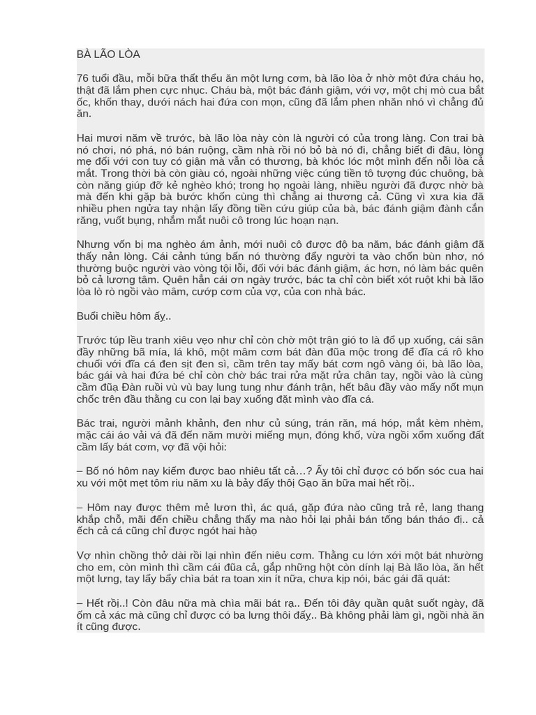 BÀ LÃO LÒA | PDF