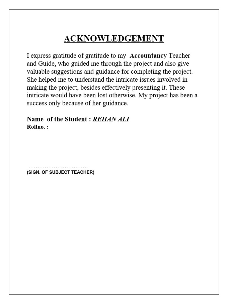 Rehan Acckonowledgement | PDF