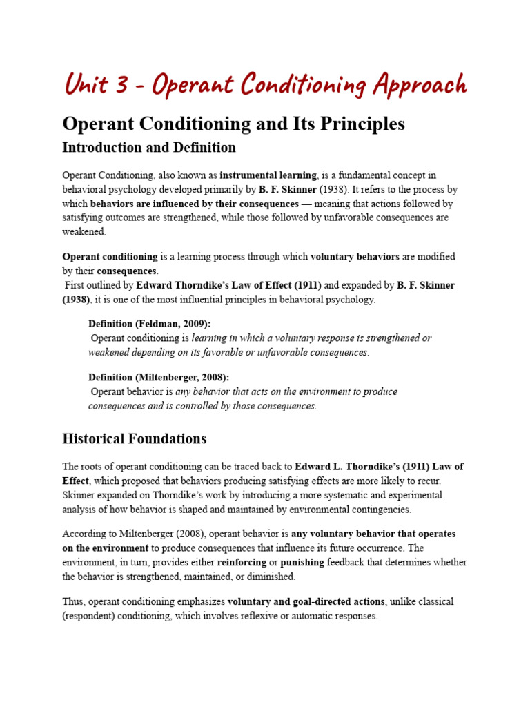 Operant Conditioning: Key Concepts Explained | PDF | Reinforcement ...