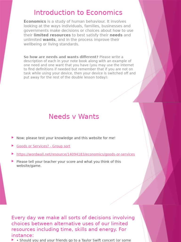Understanding Economics: Needs, Wants, and Choices | PDF | Taxes ...