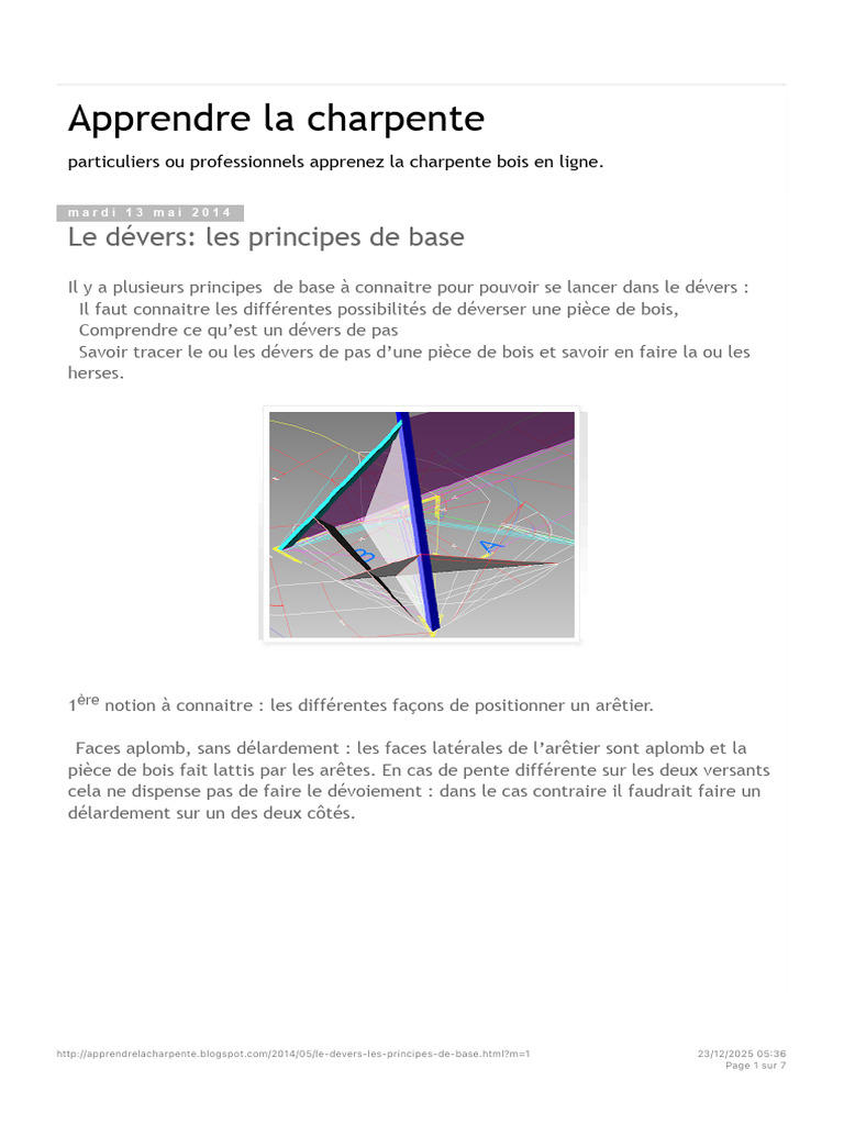 Apprendre le dévers en charpente bois | PDF